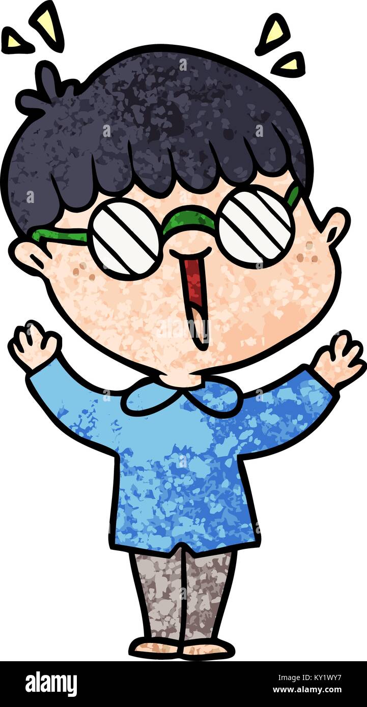cartoon boy wearing spectacles Stock Vector Image & Art - Alamy