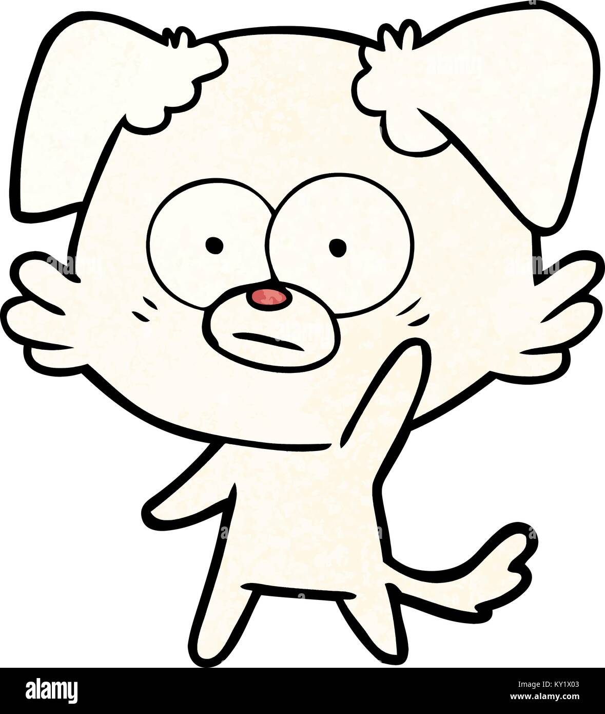 nervous dog cartoon waving Stock Vector Image & Art - Alamy