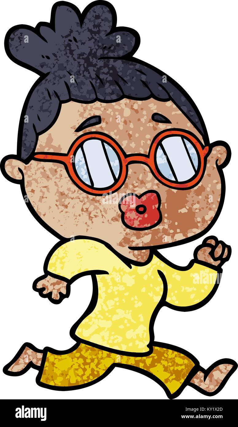 cartoon woman wearing spectacles Stock Vector Image & Art - Alamy