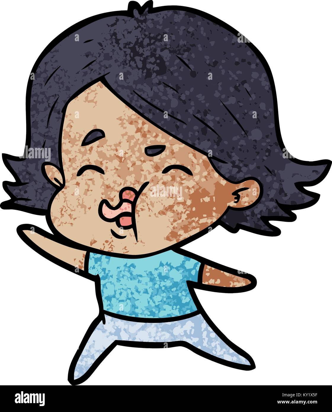 cartoon girl pulling face Stock Vector Image & Art - Alamy