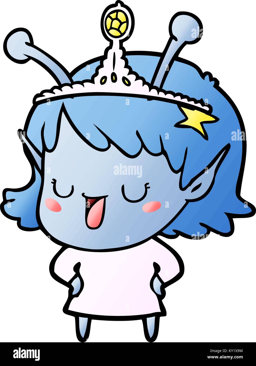 happy alien princess cartoon Stock Vector Image & Art - Alamy