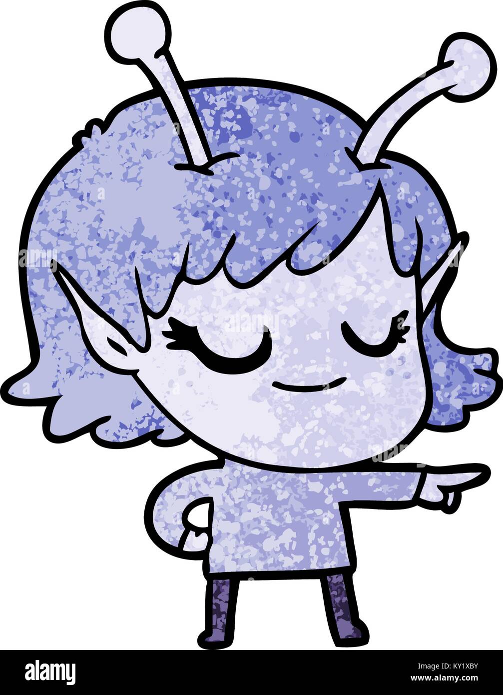 smiling alien girl cartoon Stock Vector Image & Art - Alamy