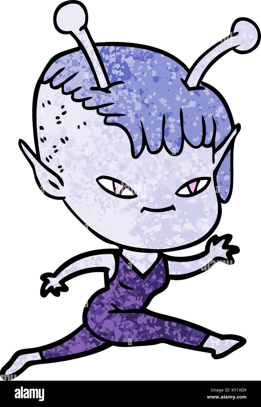 cute cartoon alien girl Stock Vector Image & Art - Alamy