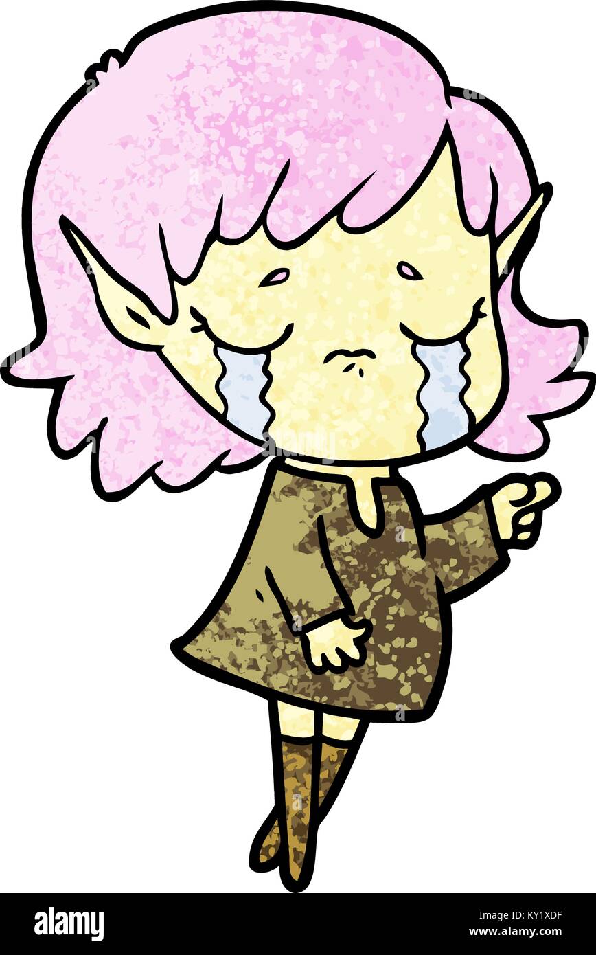 cartoon crying elf girl Stock Vector Image & Art - Alamy