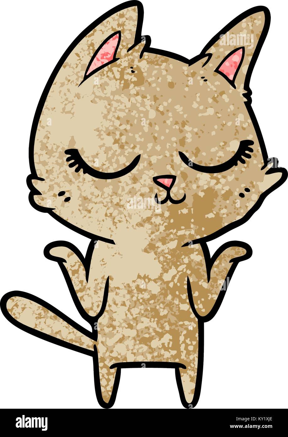 calm cartoon cat Stock Vector Image & Art - Alamy