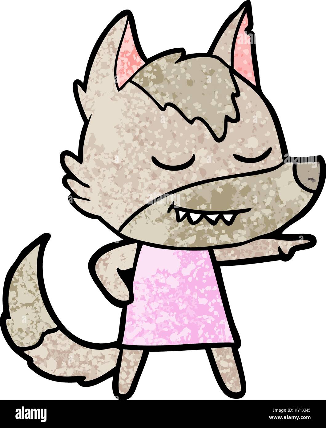 friendly cartoon wolf girl pointing Stock Vector Image & Art - Alamy