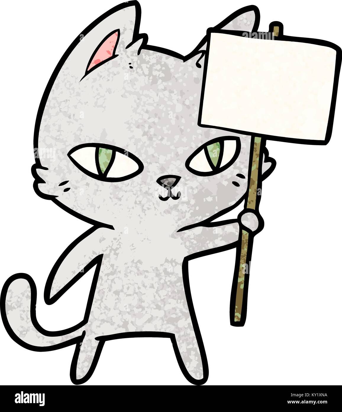 cartoon cat waving sign Stock Vector Image & Art - Alamy