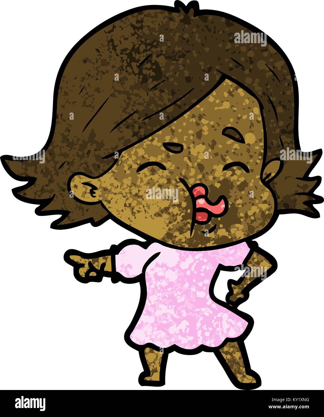 cartoon girl pulling face Stock Vector Image & Art - Alamy