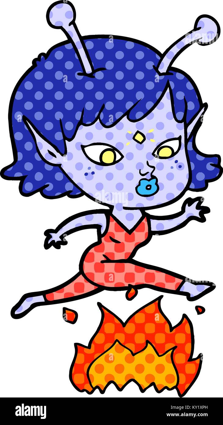 Woman jumping over fire Stock Vector Images - Alamy