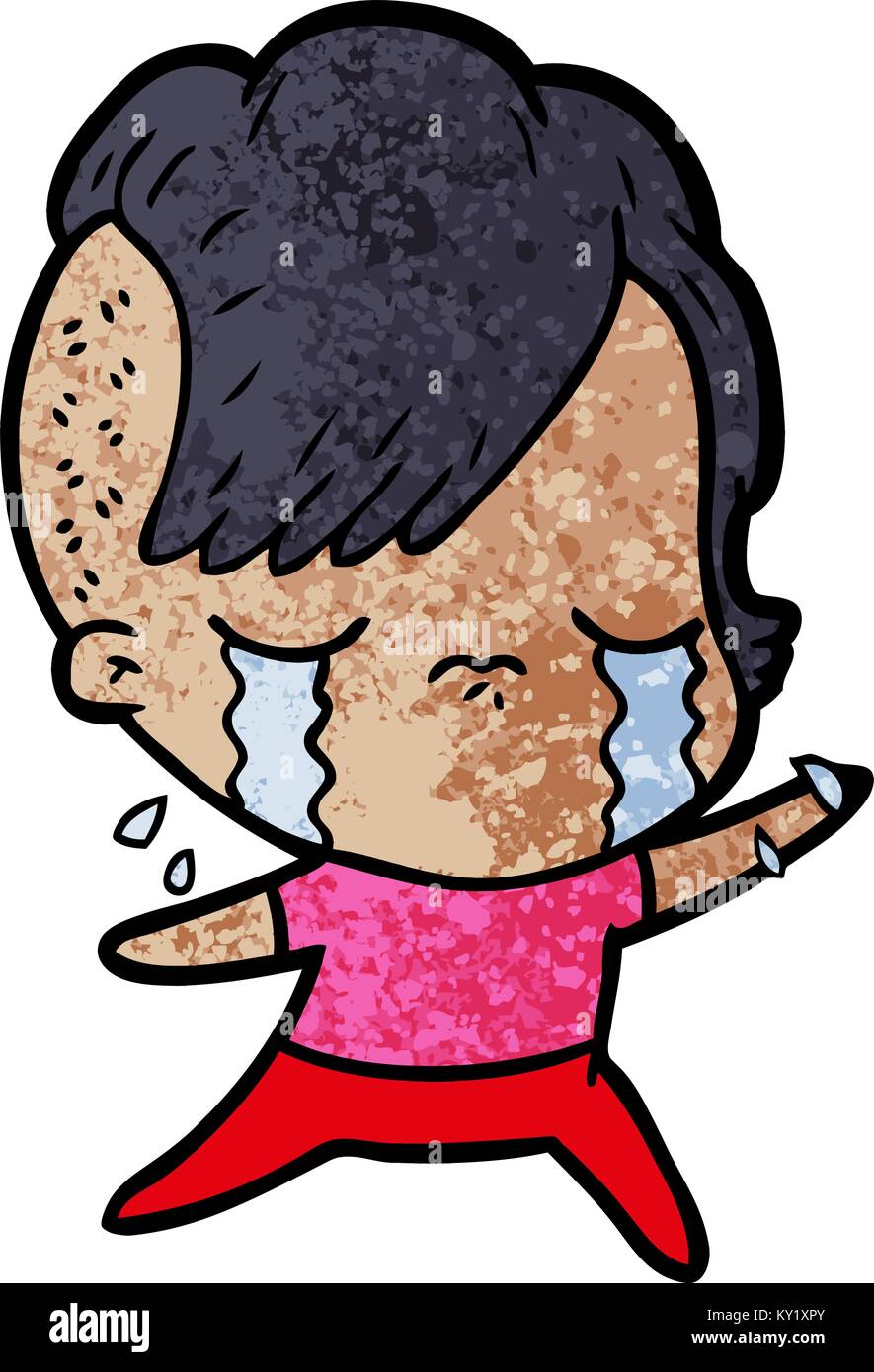 cartoon crying girl Stock Vector Image & Art - Alamy