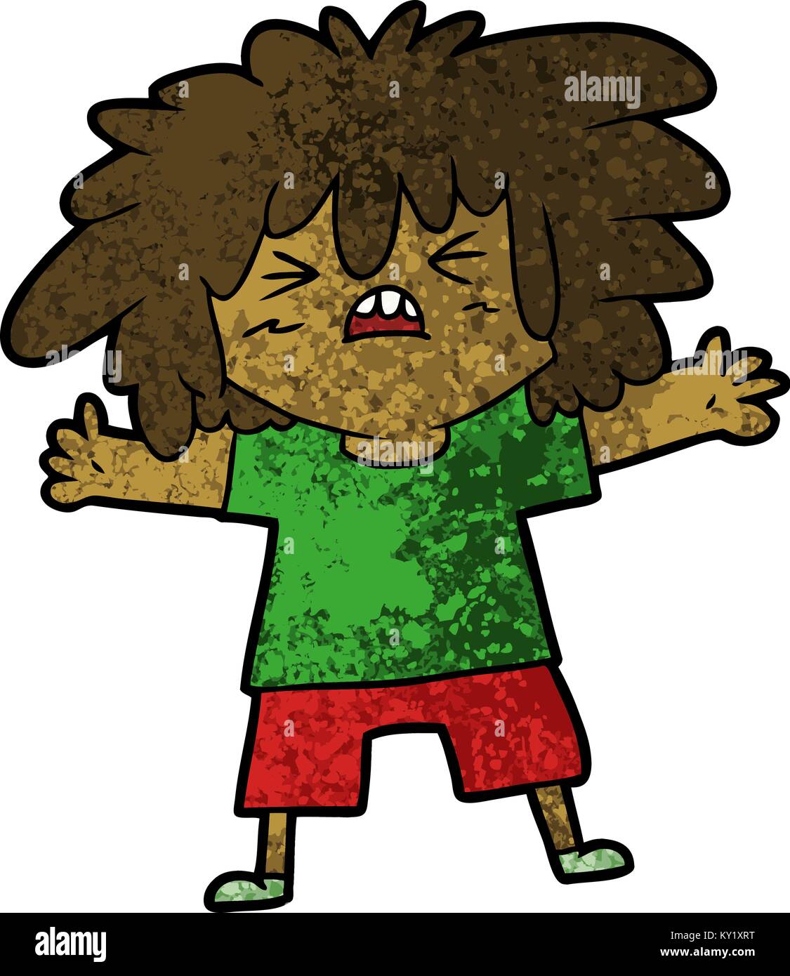 cartoon angry kid Stock Vector Image & Art - Alamy