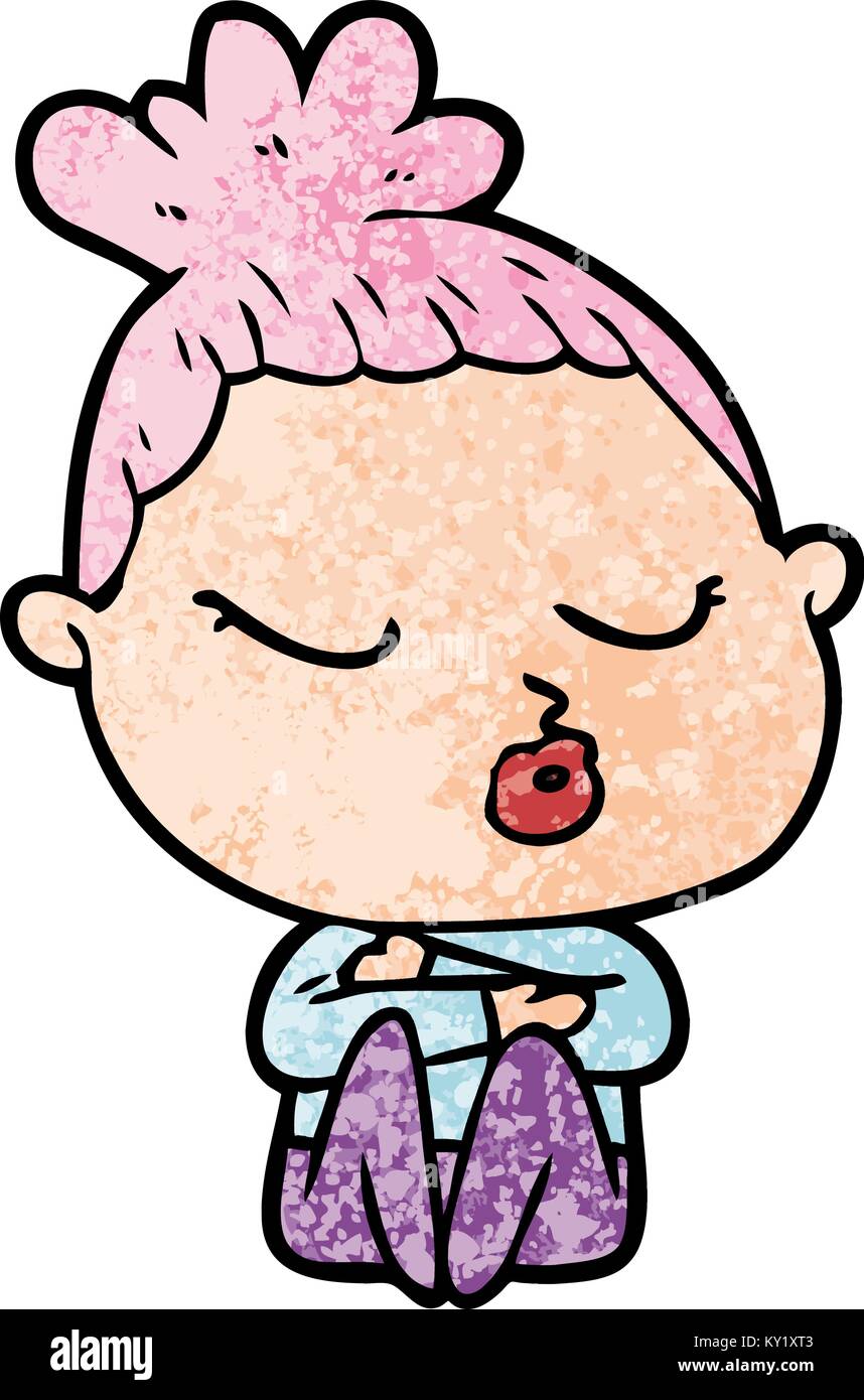 cartoon calm woman Stock Vector Image & Art - Alamy