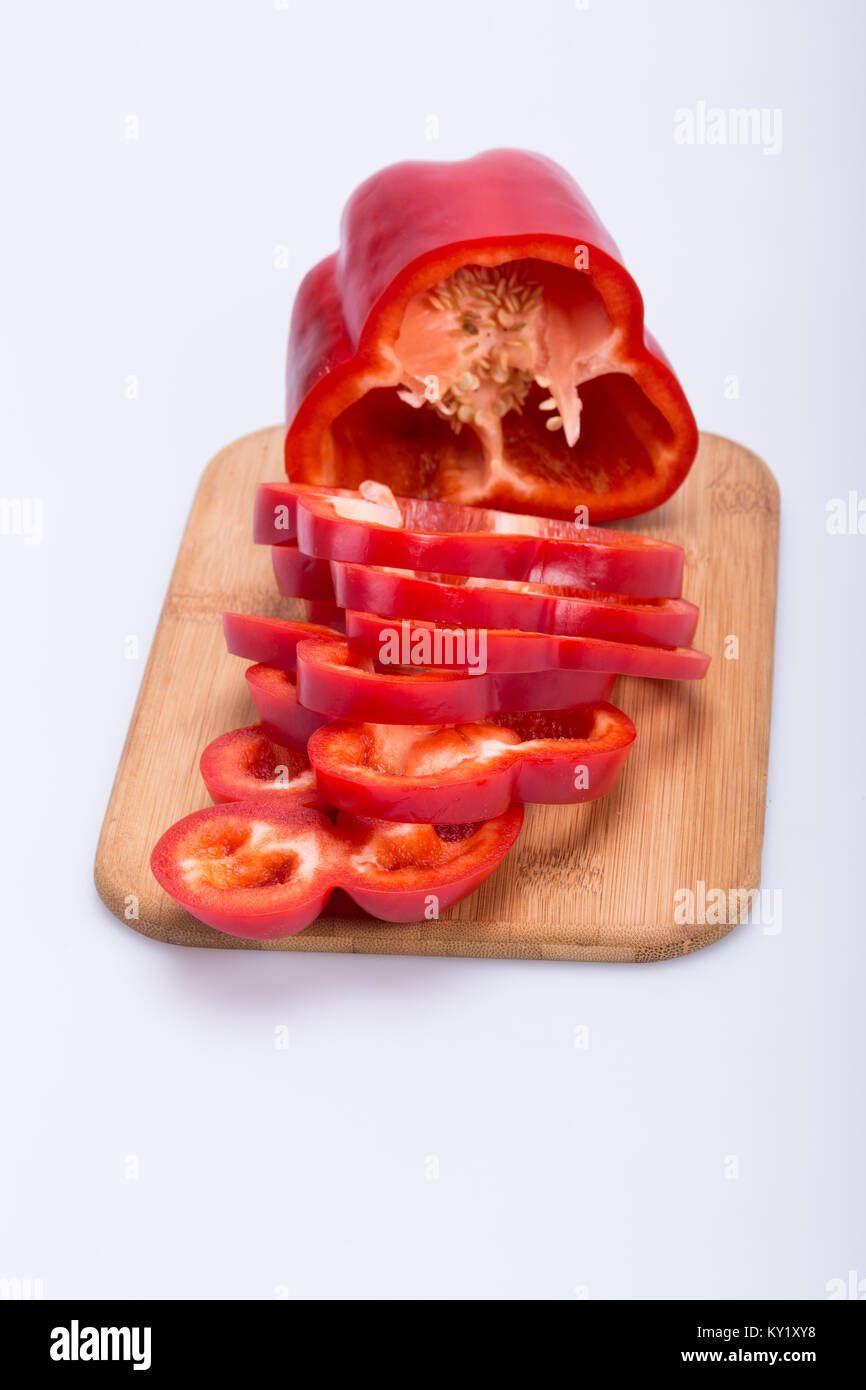 Sliced red pepper isolated on white background Stock Photo - Alamy