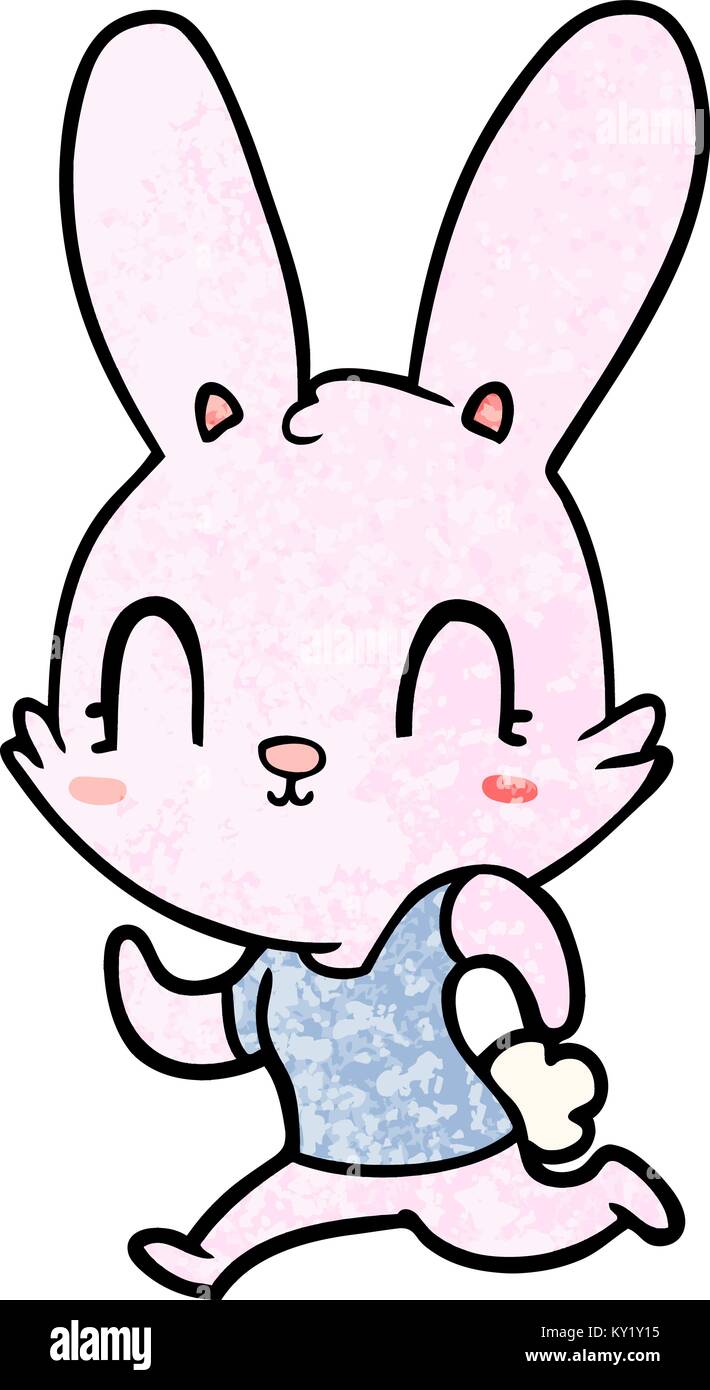 cute cartoon rabbit running Stock Vector Image & Art - Alamy