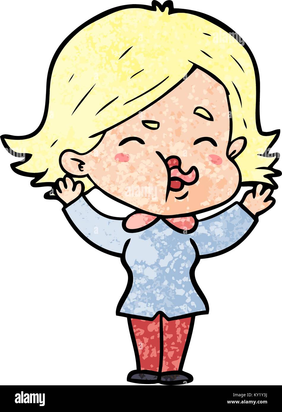cartoon girl pulling face Stock Vector Image & Art - Alamy