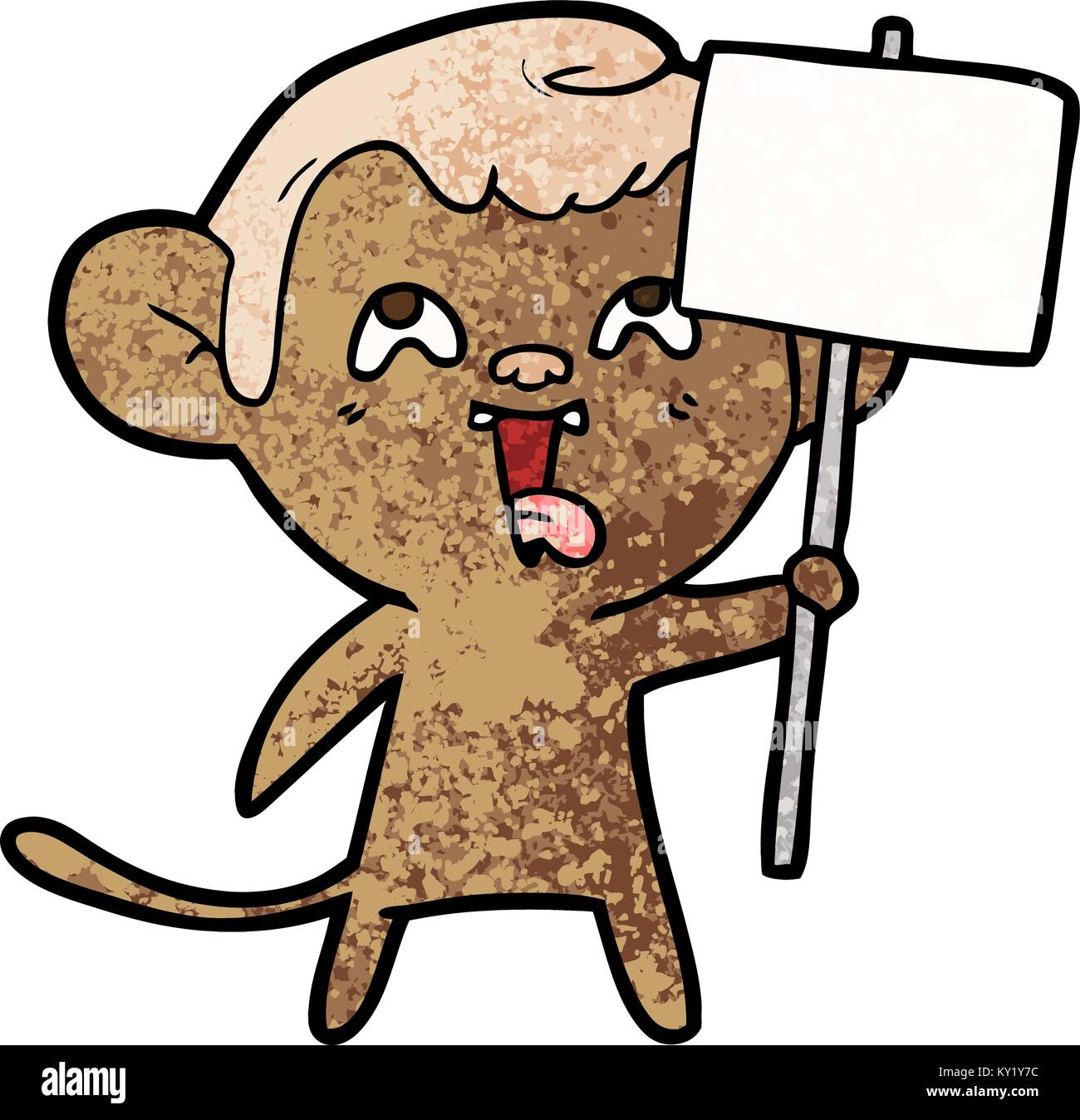 crazy cartoon monkey with sign Stock Vector Image & Art - Alamy