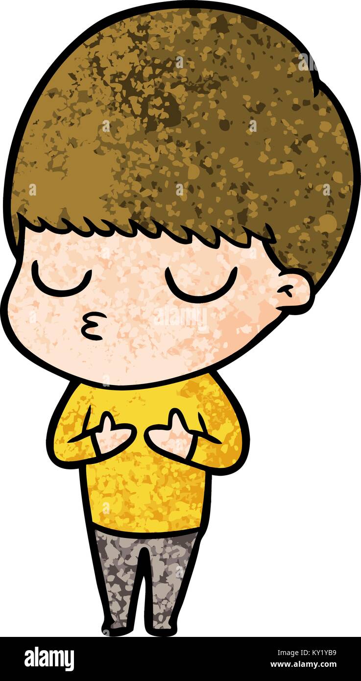 cartoon calm boy Stock Vector Image & Art - Alamy