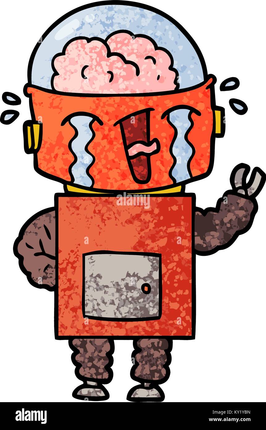 cartoon crying robot Stock Vector Image & Art - Alamy