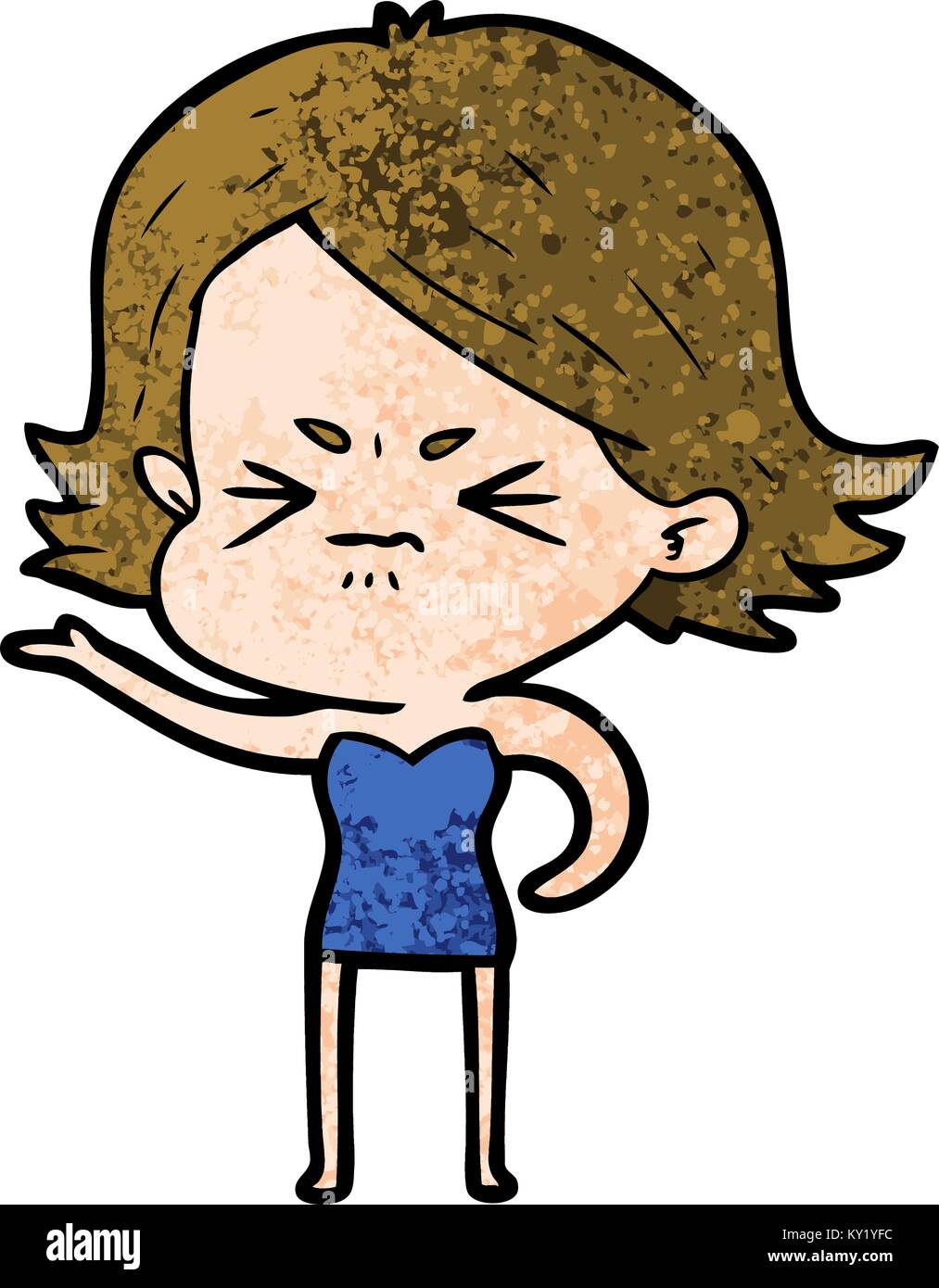 cartoon angry girl Stock Vector Image & Art - Alamy