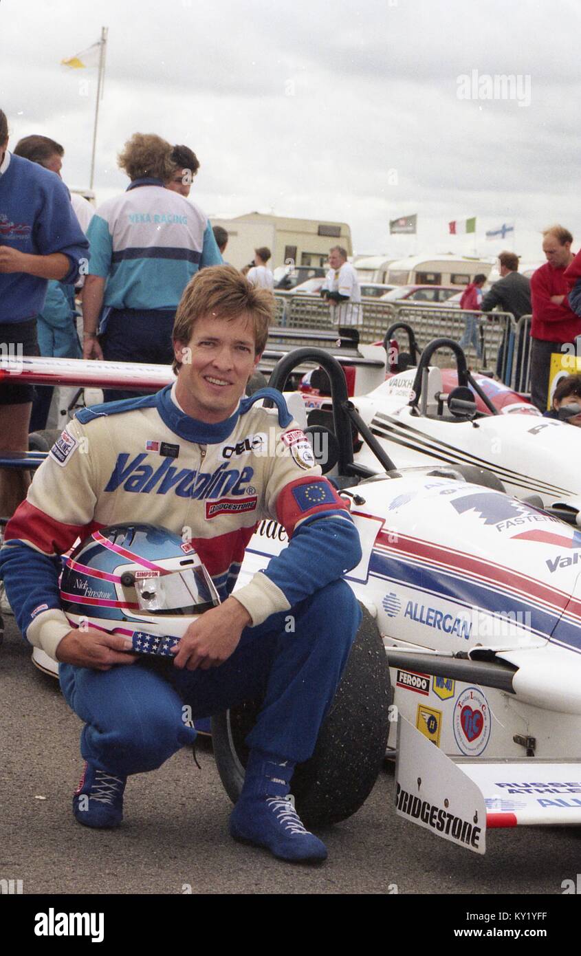Nick Firestone in the Formula Vauxhall Lotus support race at the 1992 ...