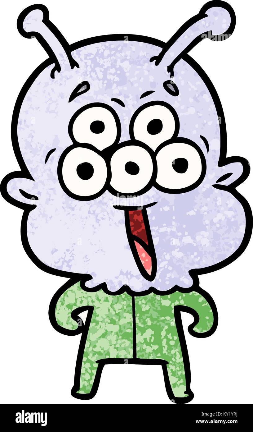 happy cartoon alien Stock Vector Image & Art - Alamy