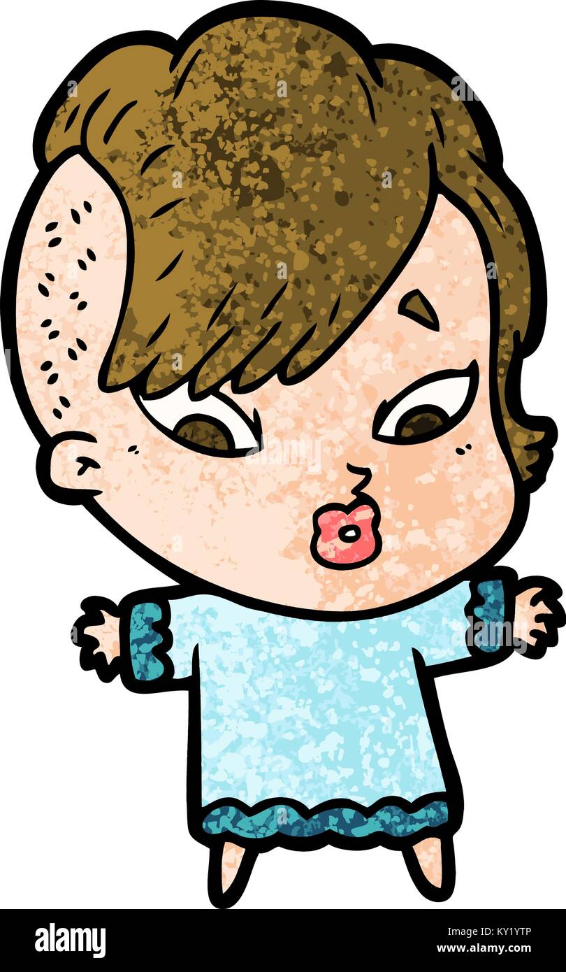 cartoon surprised girl Stock Vector Image & Art - Alamy