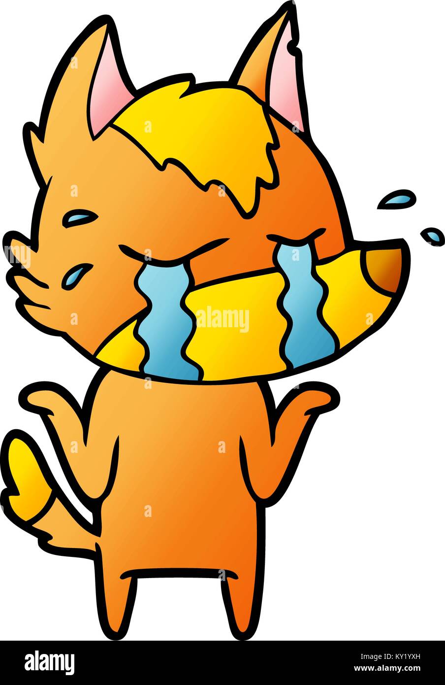 sad little fox cartoon character Stock Vector Image & Art - Alamy
