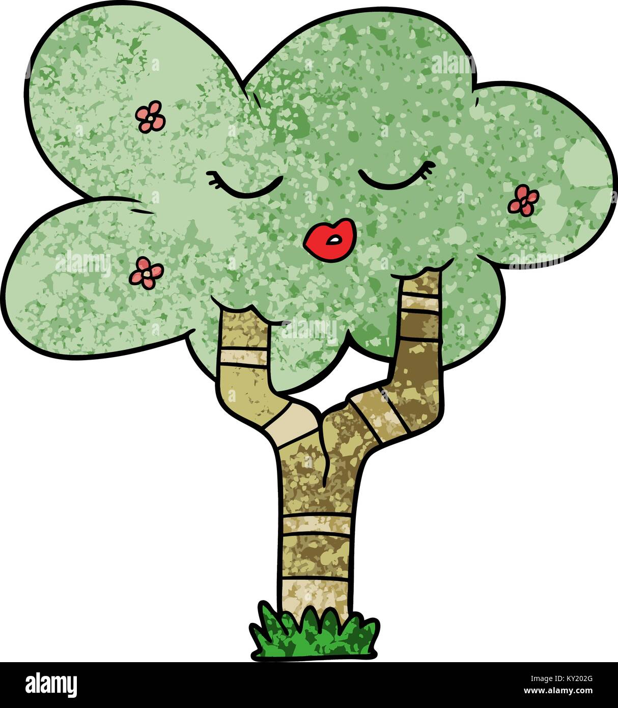 cartoon tree with face Stock Vector Image & Art - Alamy