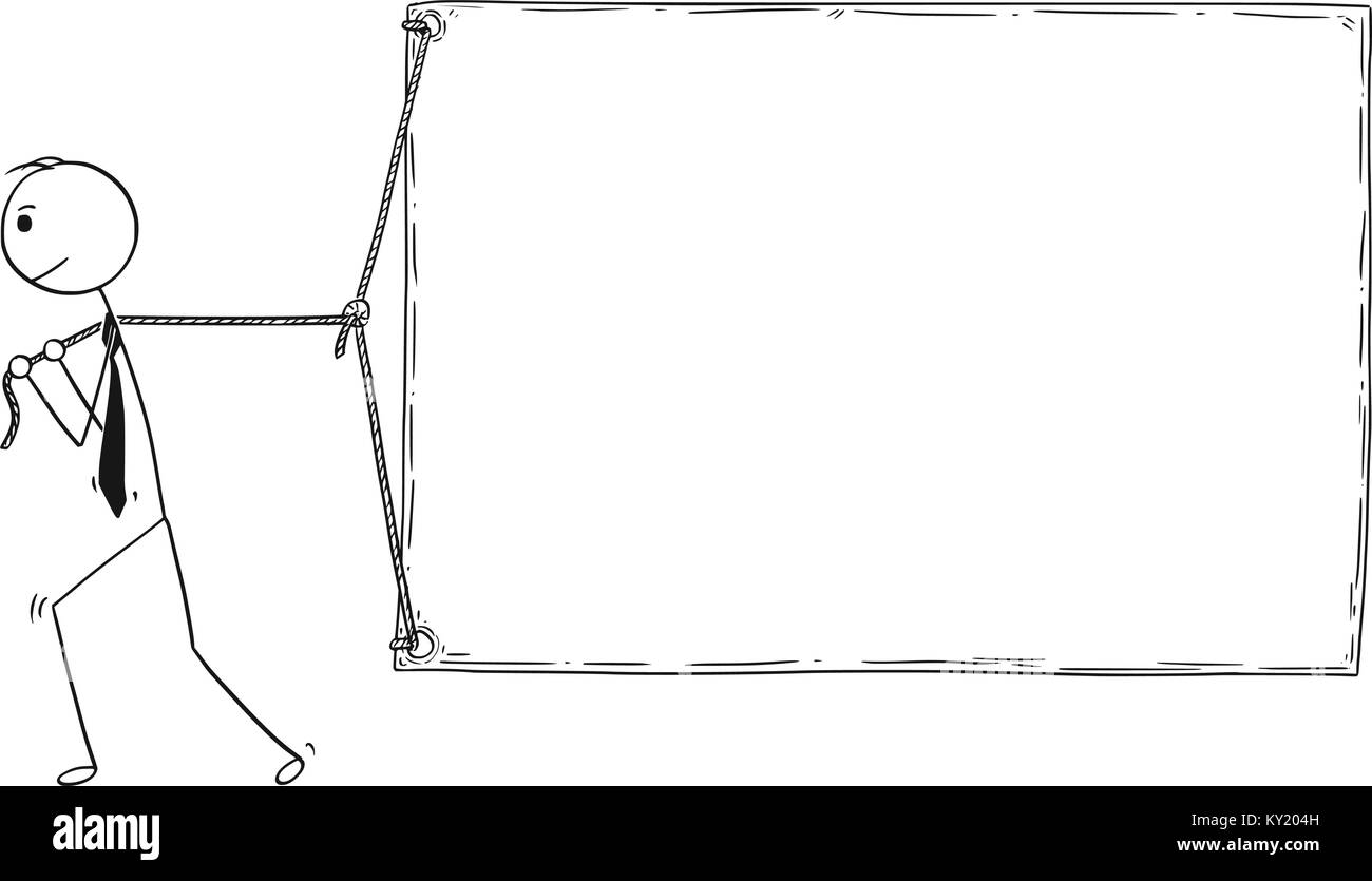 Cartoon stick man drawing conceptual illustration of businessman ...