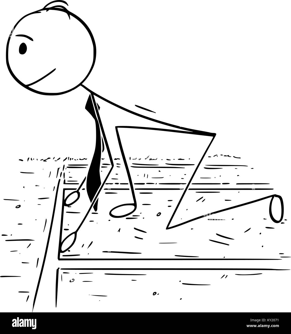 Conceptual Cartoon of Businessman ready to Start a Race Stock Vector ...