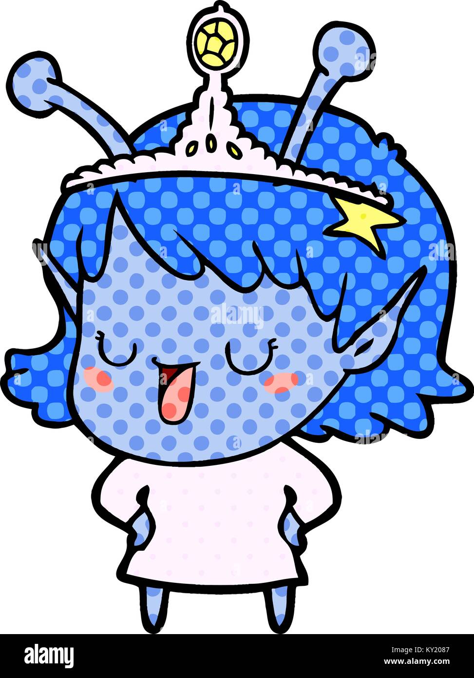 happy alien princess cartoon Stock Vector Image & Art - Alamy