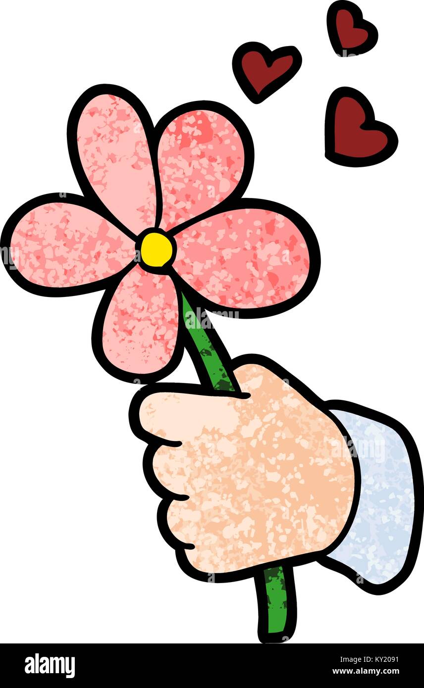 cartoon hand holding flower Stock Vector Image & Art - Alamy