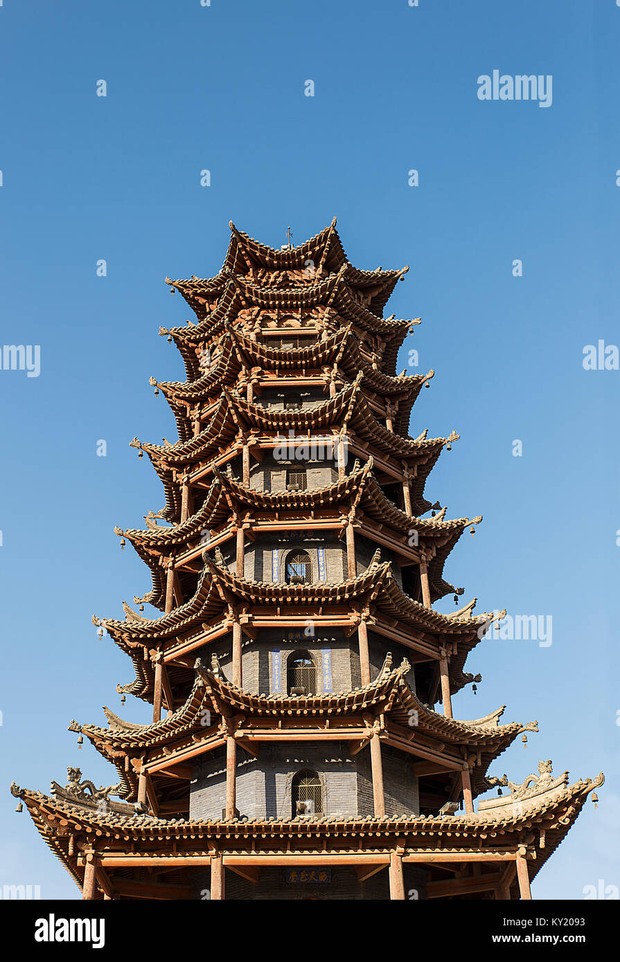 Chinese style tower, Zhangye Stock Photo - Alamy