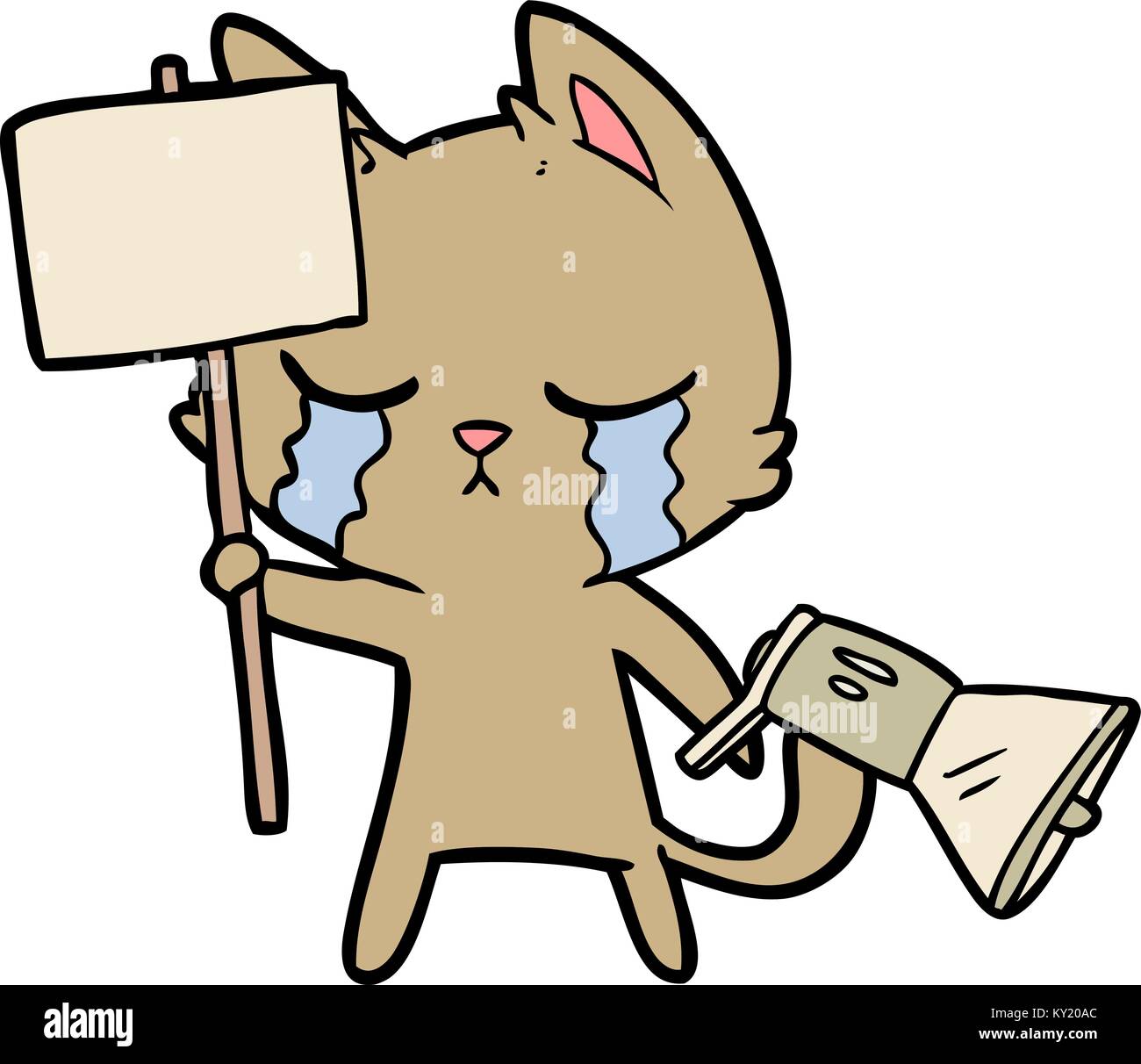 crying cartoon cat Stock Vector Image & Art - Alamy