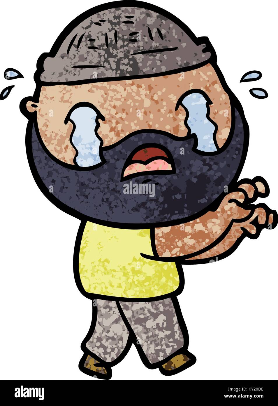 cartoon bearded man crying Stock Vector Image & Art - Alamy