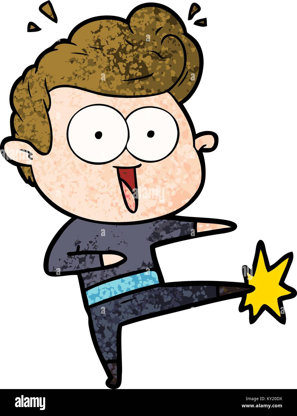 cartoon man kung fu kicking Stock Vector Image & Art - Alamy