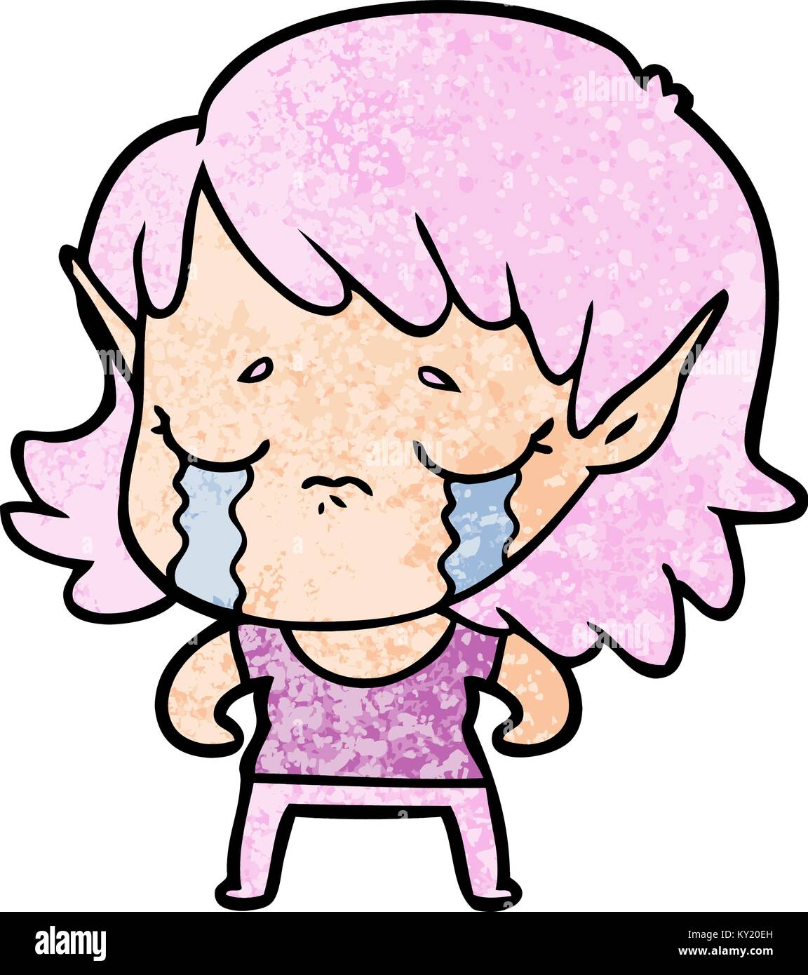cartoon crying elf girl Stock Vector Image & Art - Alamy