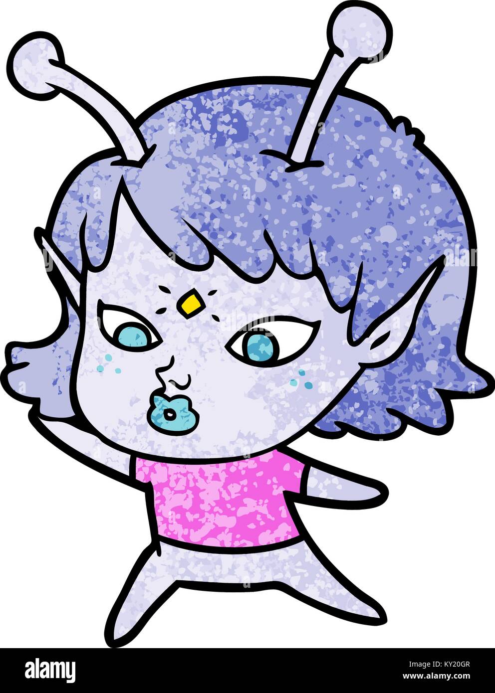 pretty cartoon alien girl Stock Vector Image & Art - Alamy