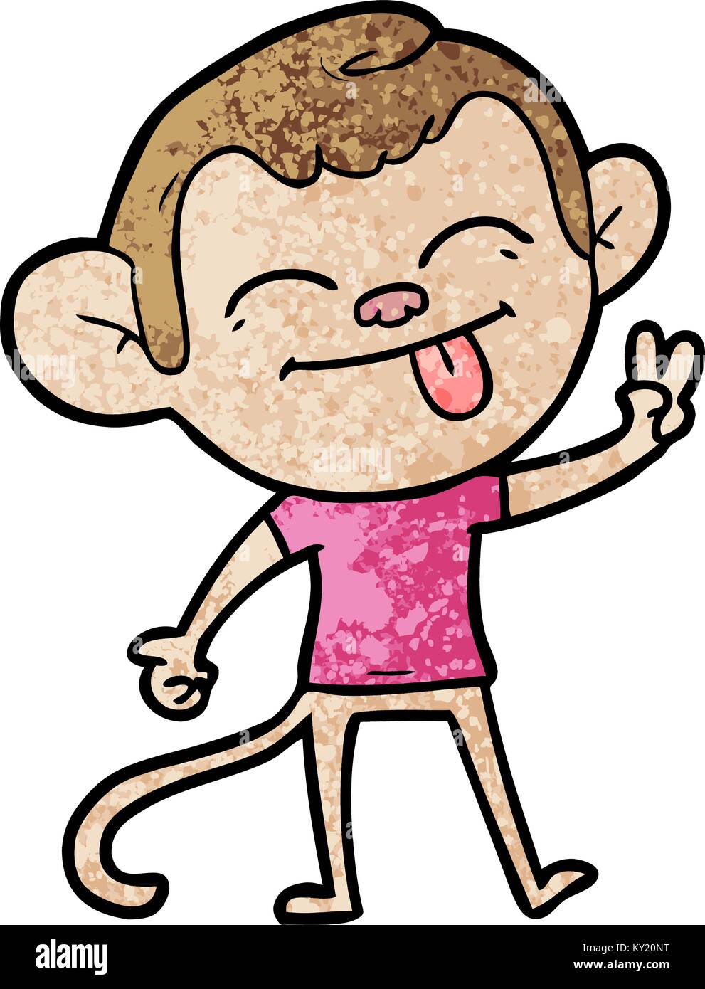 funny cartoon monkey making peace sign Stock Vector Image & Art - Alamy