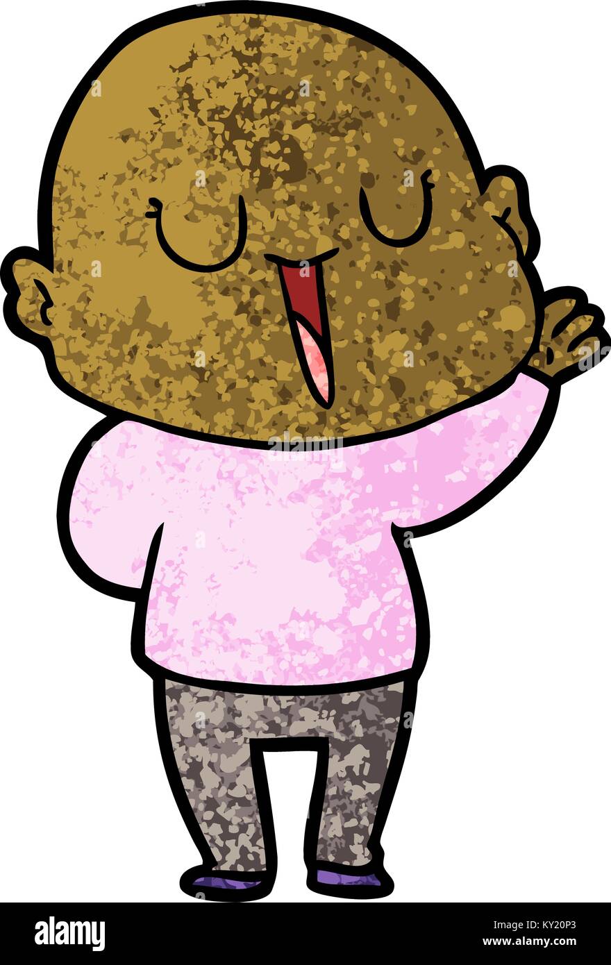 happy cartoon bald man Stock Vector Image & Art - Alamy
