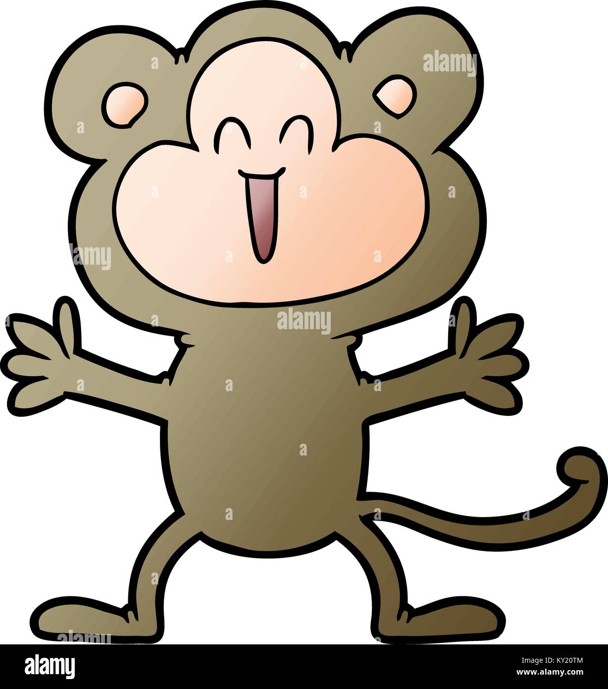 cartoon happy monkey Stock Vector Image & Art - Alamy