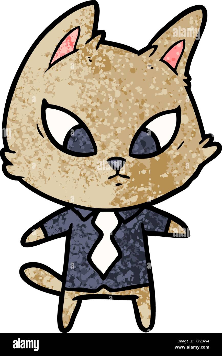 confused cartoon business cat Stock Vector Image & Art - Alamy