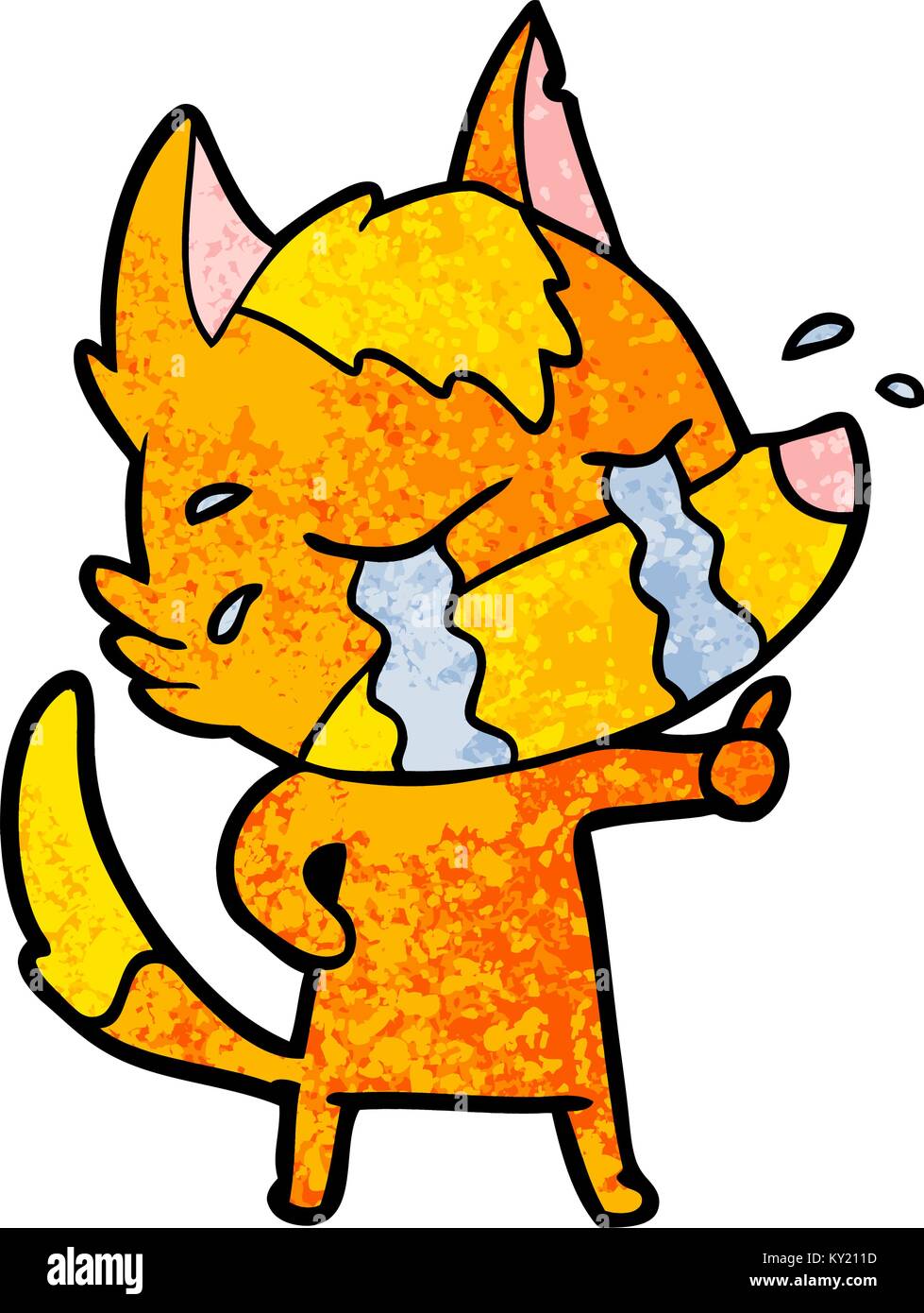 sad little fox cartoon character Stock Vector Image & Art - Alamy