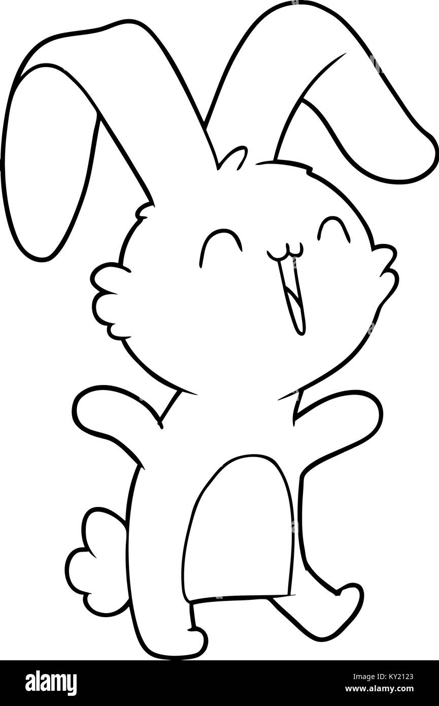 happy cartoon rabbit Stock Vector Image & Art - Alamy