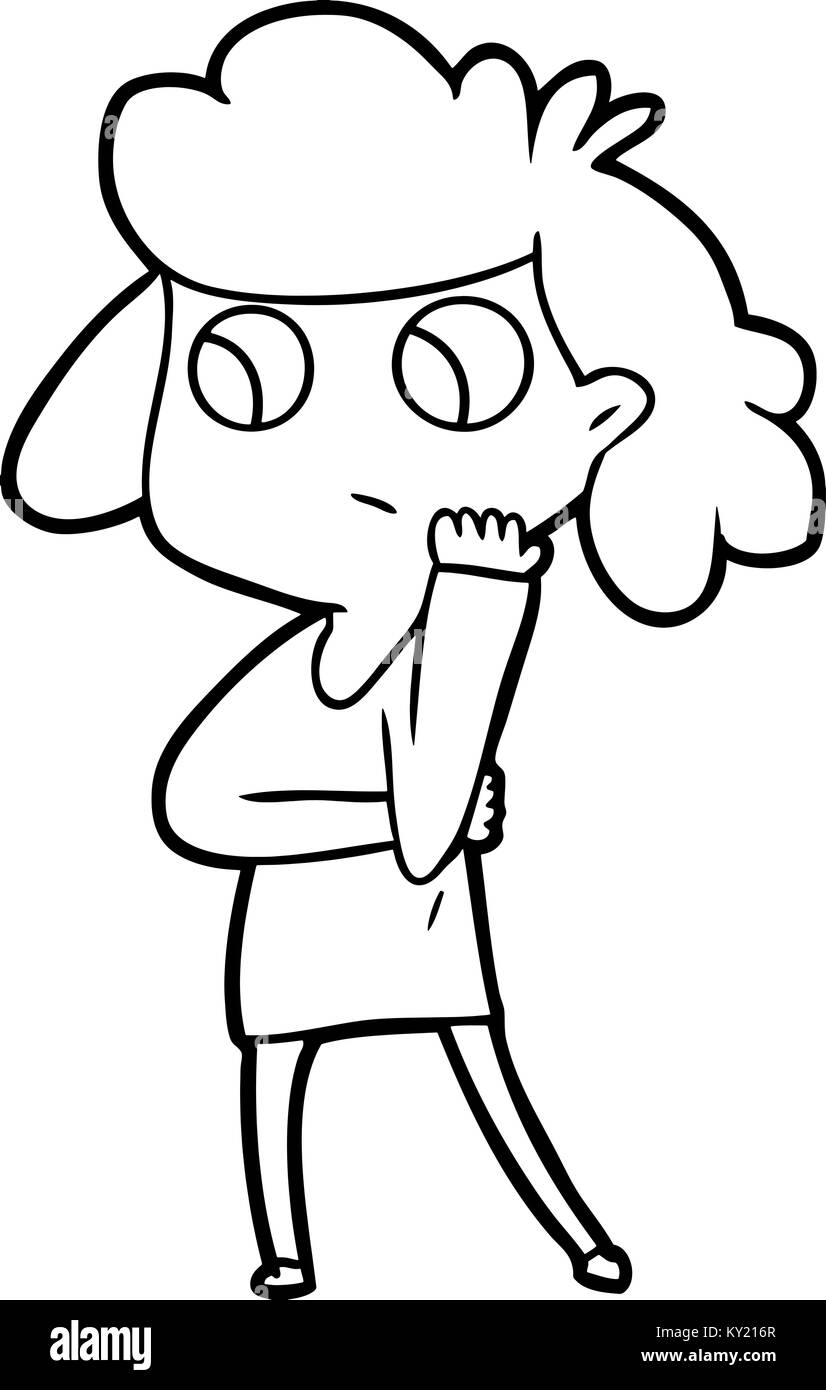 cartoon unsure woman Stock Vector Image & Art - Alamy