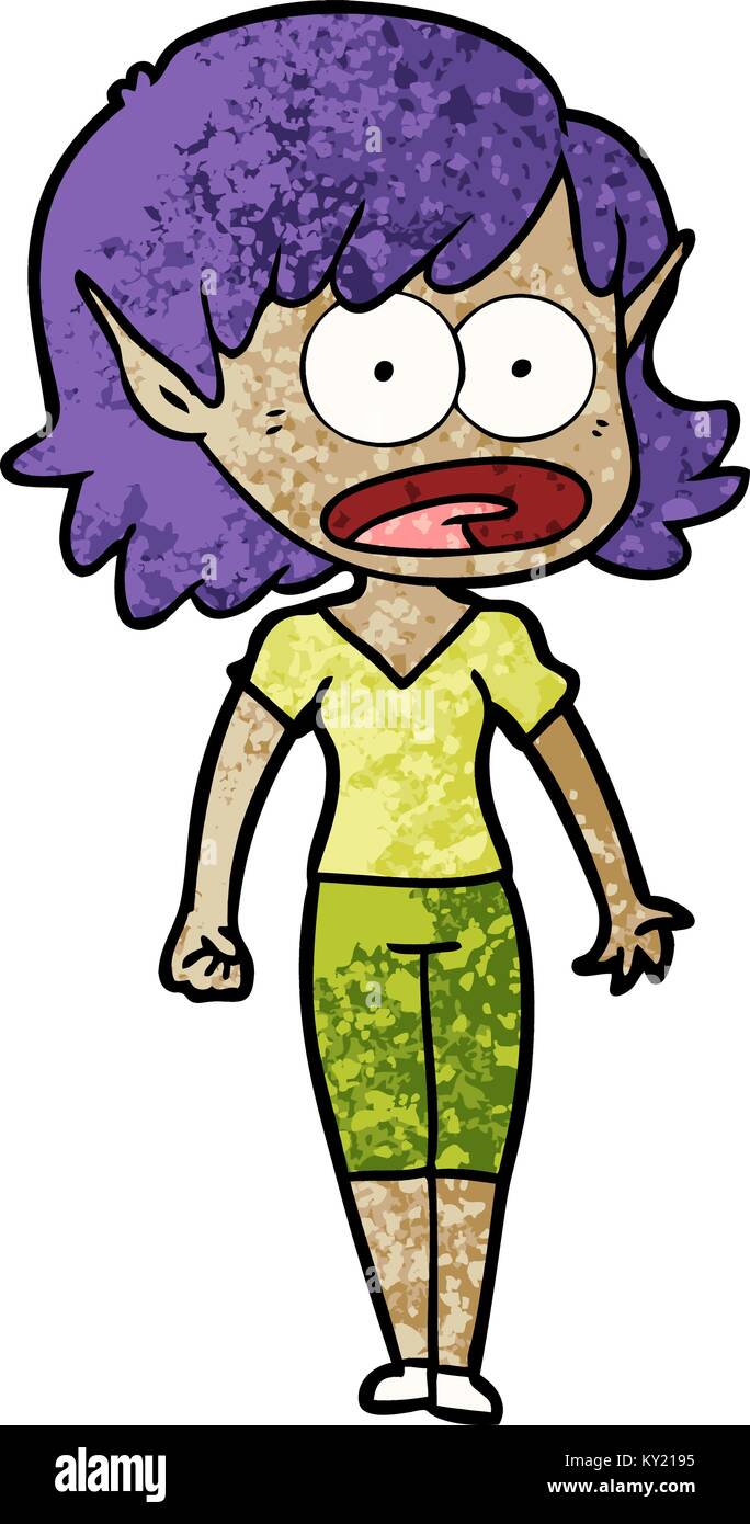 cartoon shocked elf girl Stock Vector Image & Art - Alamy