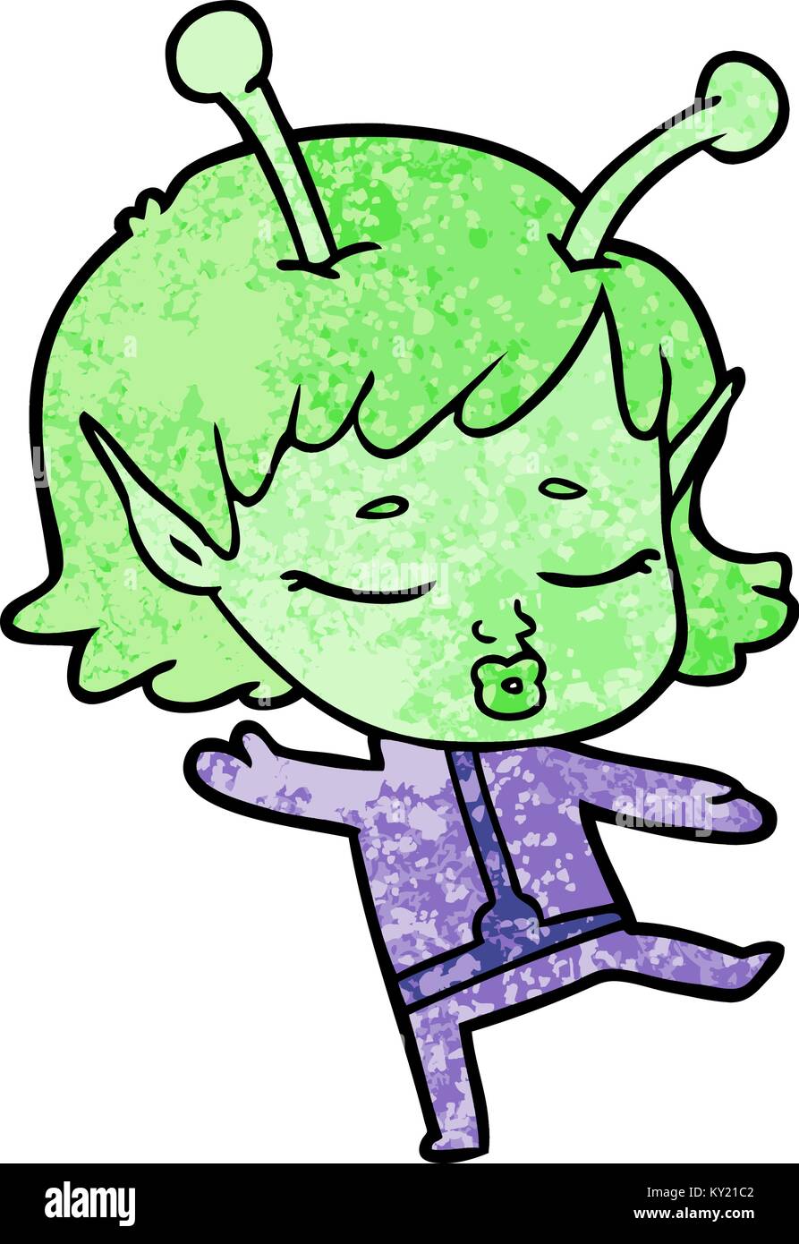cartoon alien girl Stock Vector Image & Art - Alamy