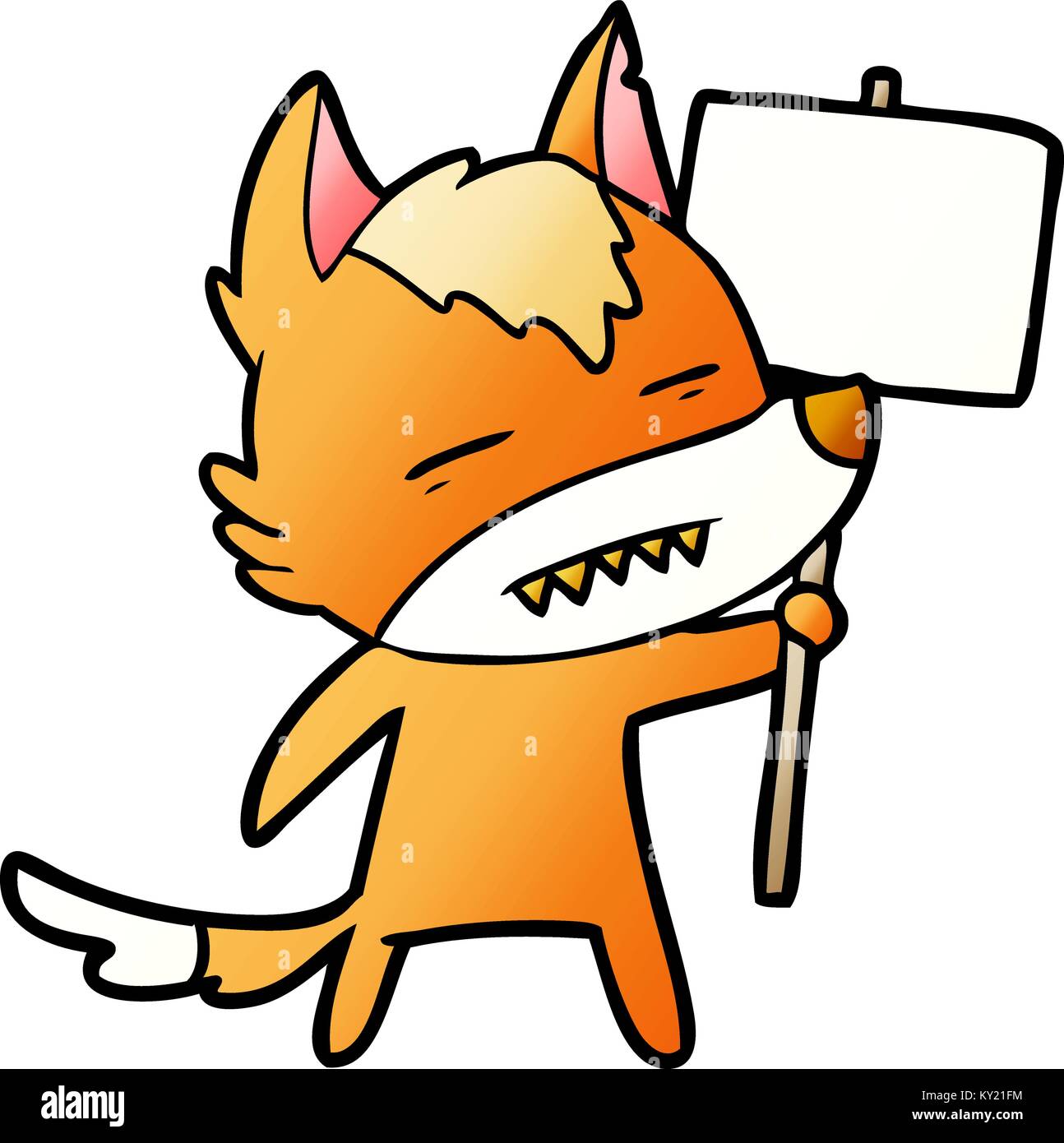 fox cartoon character with protest sign Stock Vector Image & Art - Alamy