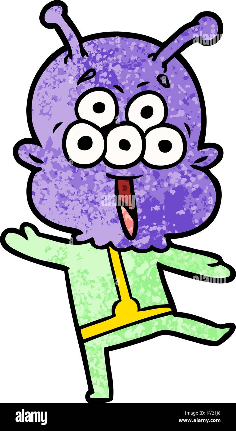 happy cartoon alien dancing Stock Vector Image & Art - Alamy