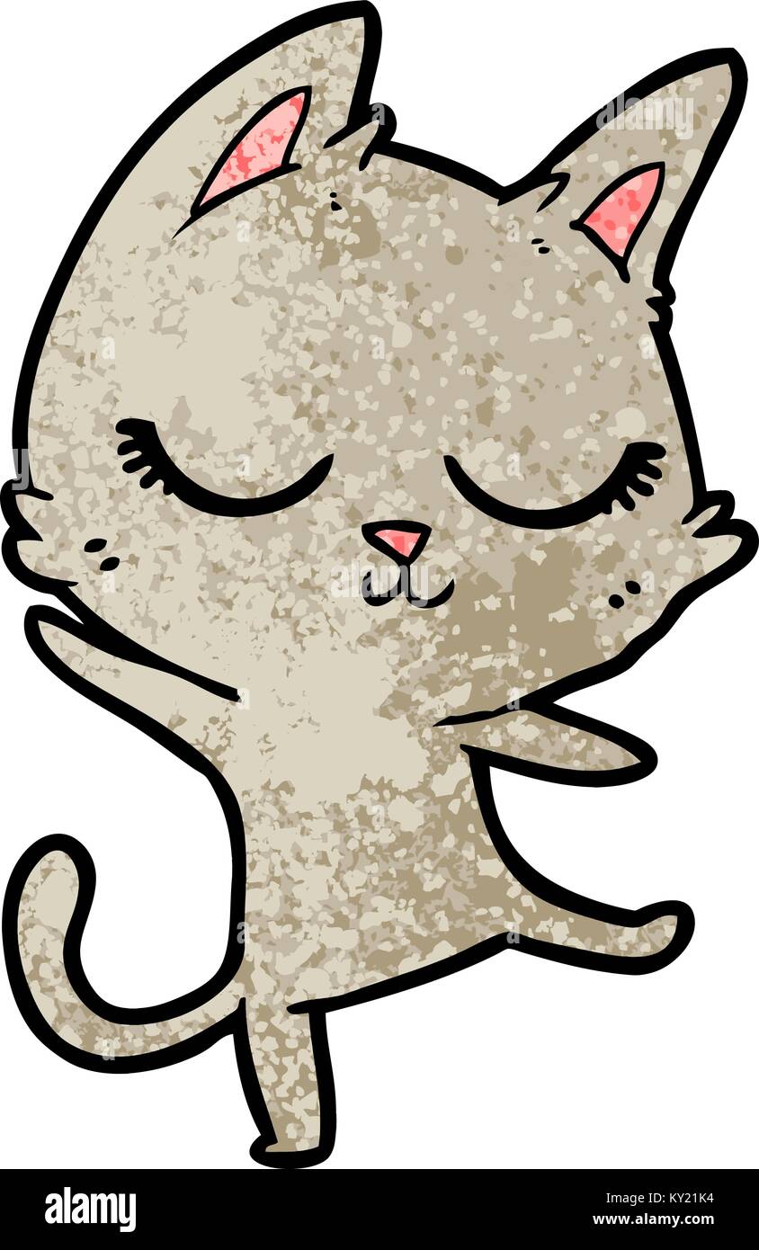 calm cartoon cat Stock Vector Image & Art - Alamy